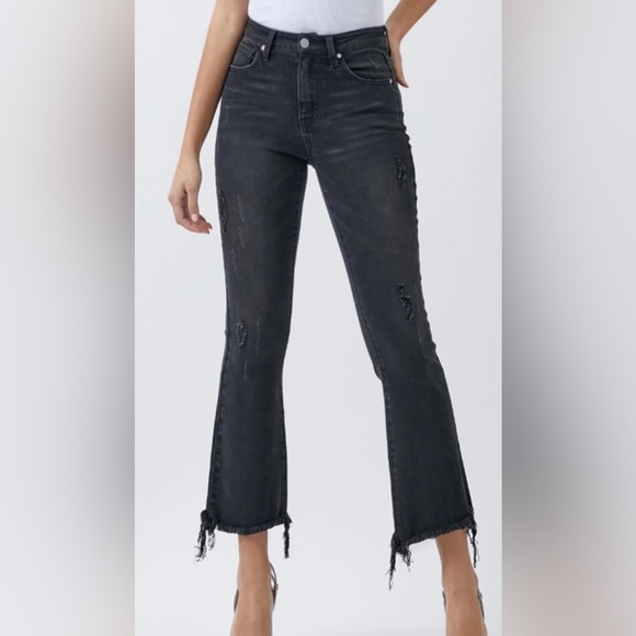 Risen Jeans | Jeans | Risen Mid Rise Ankle Flare Jeans In Black | Poshmark